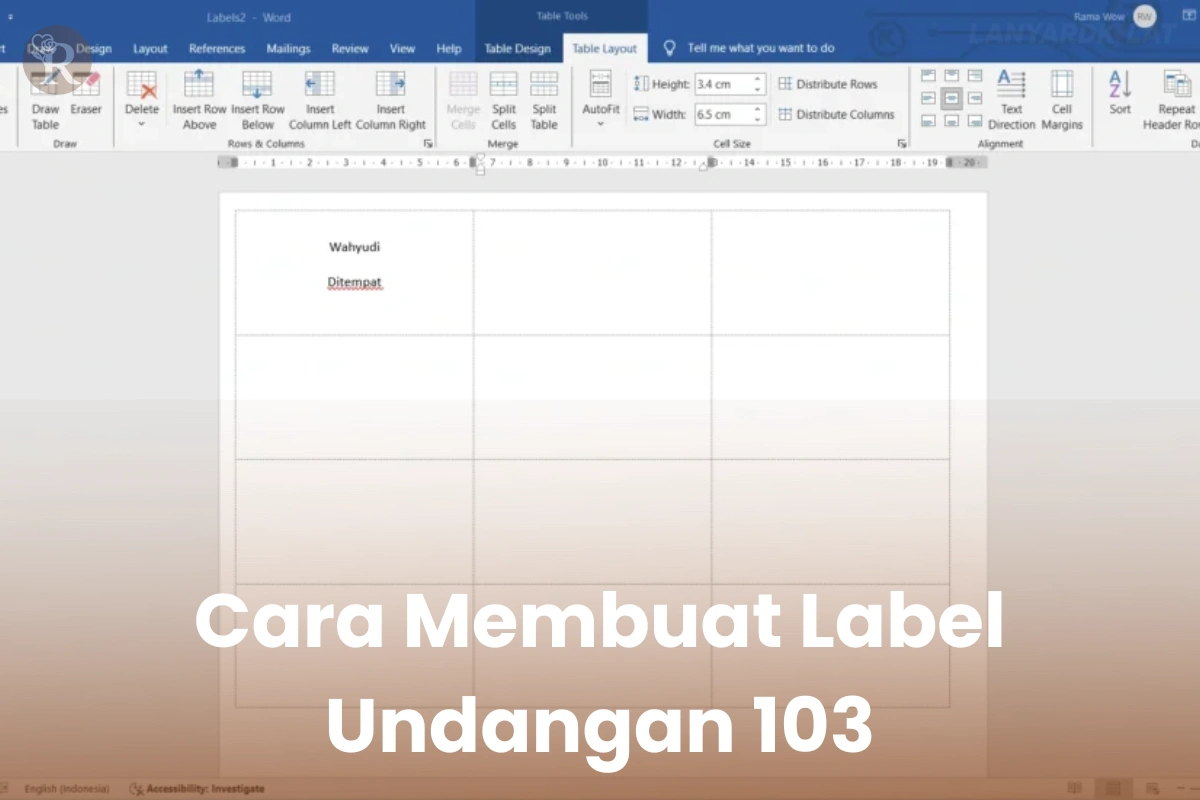 Cara Membuat Label Undangan 103 (Ada File Siap Edit)
